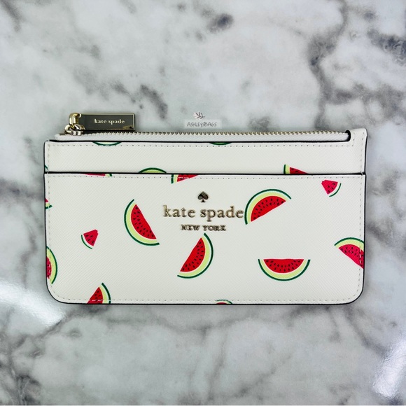 kate spade | Bags | Kate Spade Staci Watermelon Large Slim Bifold Card ...